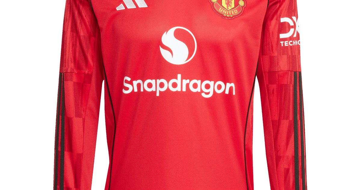 Manchester United 25/26 Long Sleeve Home Jersey (JP3037) | Ultra Football